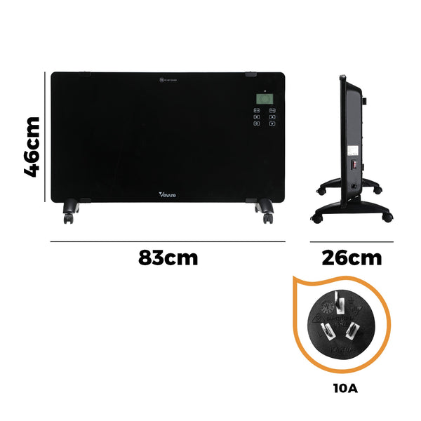 Vevare 2000W Electric Glass Panel Heater Wall Mounted – Oikos Outlet